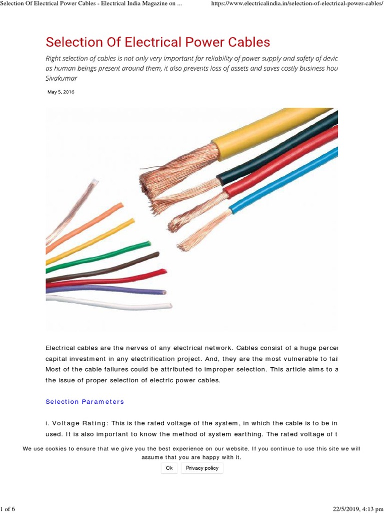 33kV Cables Selection Example | PDF | Insulator (Electricity ...