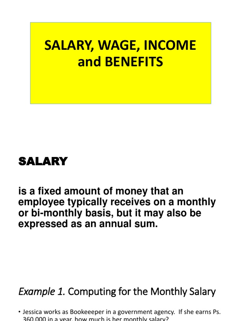 Salary, Wage, and Income Explained | PDF | Wage | Salary