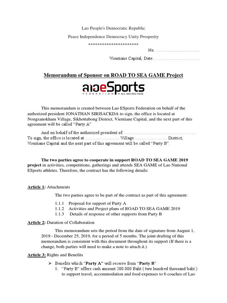 E-Sports Contract # | Download Free PDF | Private Law | Government
