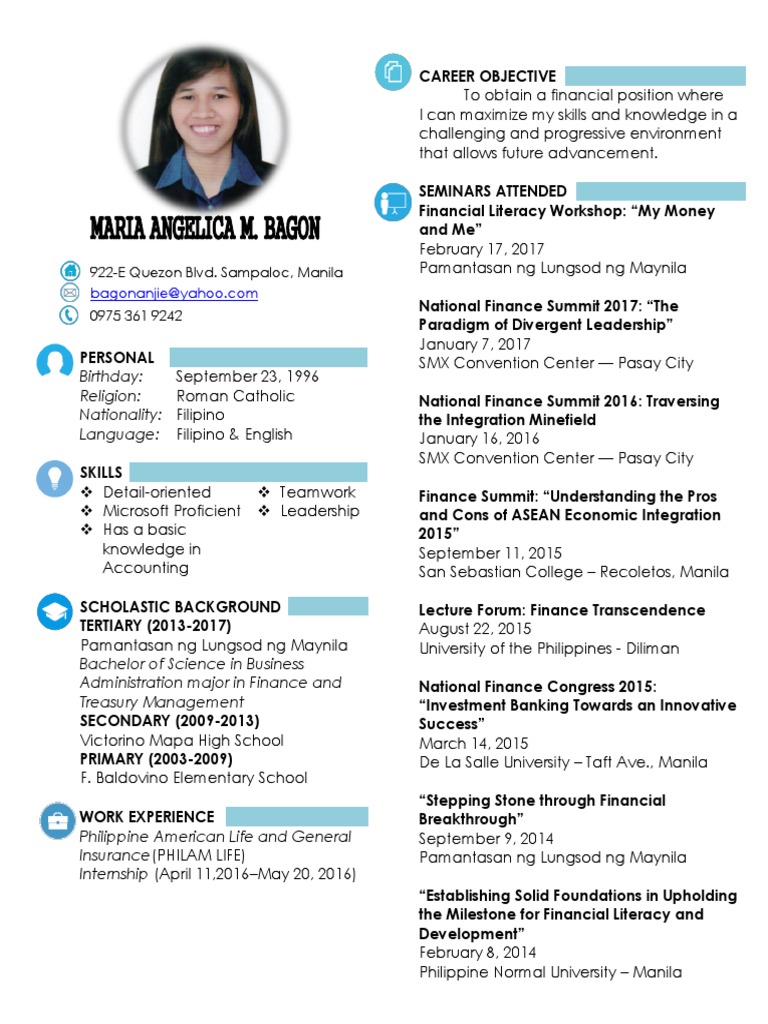 Resume 2 | PDF | Manila | Philippines