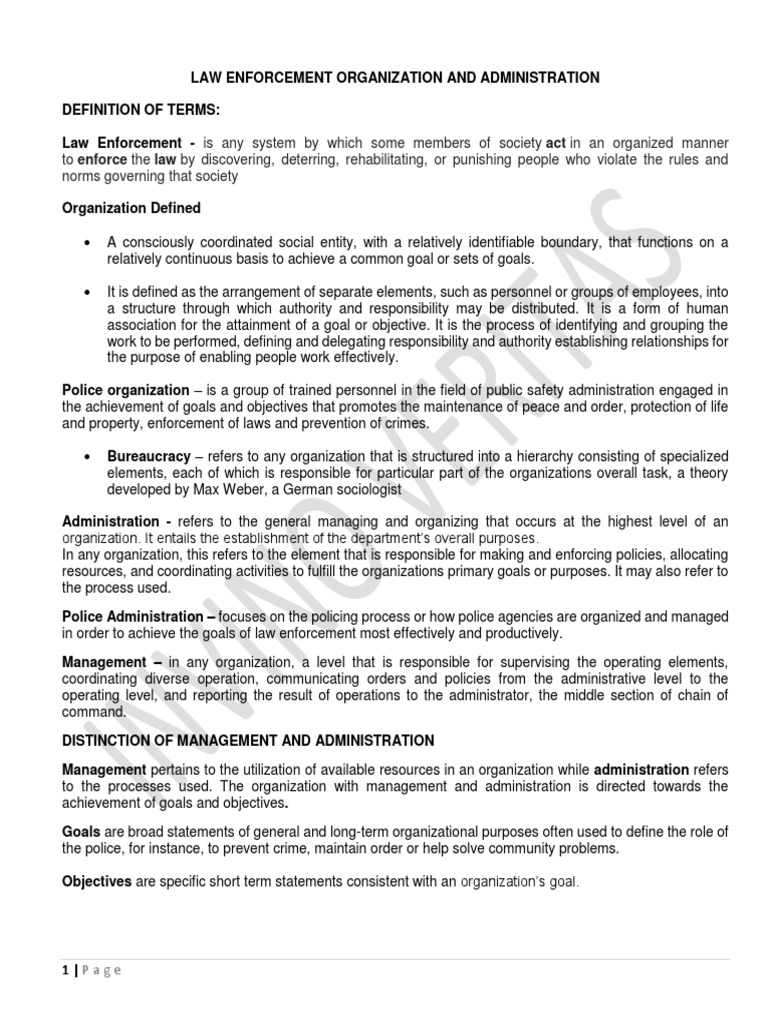 Chapter 3 Law Enforcement Administration | PDF | Hierarchy | Leadership