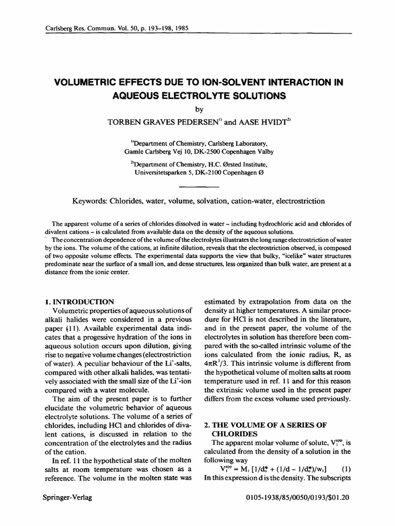 Ion-Solvent Interaction Effects | PDF | Ion | Solvation