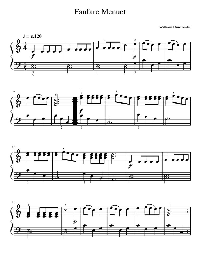 A.2 William Duncombe Minuet in C | PDF