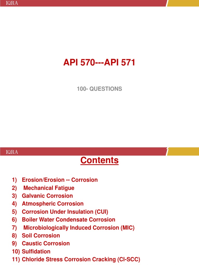 Api 570 - 571 - Mock 1 | PDF | Corrosion | Fatigue (Material)