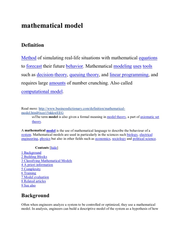 Mathematical Model | PDF