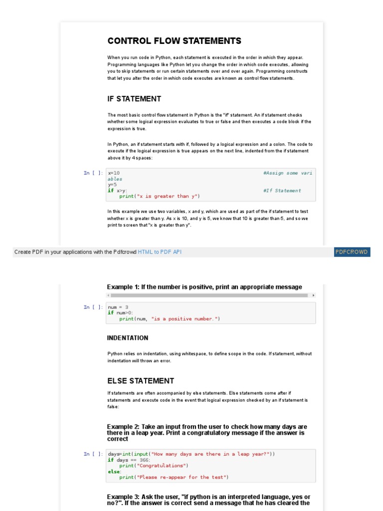 Python Control Flow Basics | PDF | Control Flow | Python (Programming ...