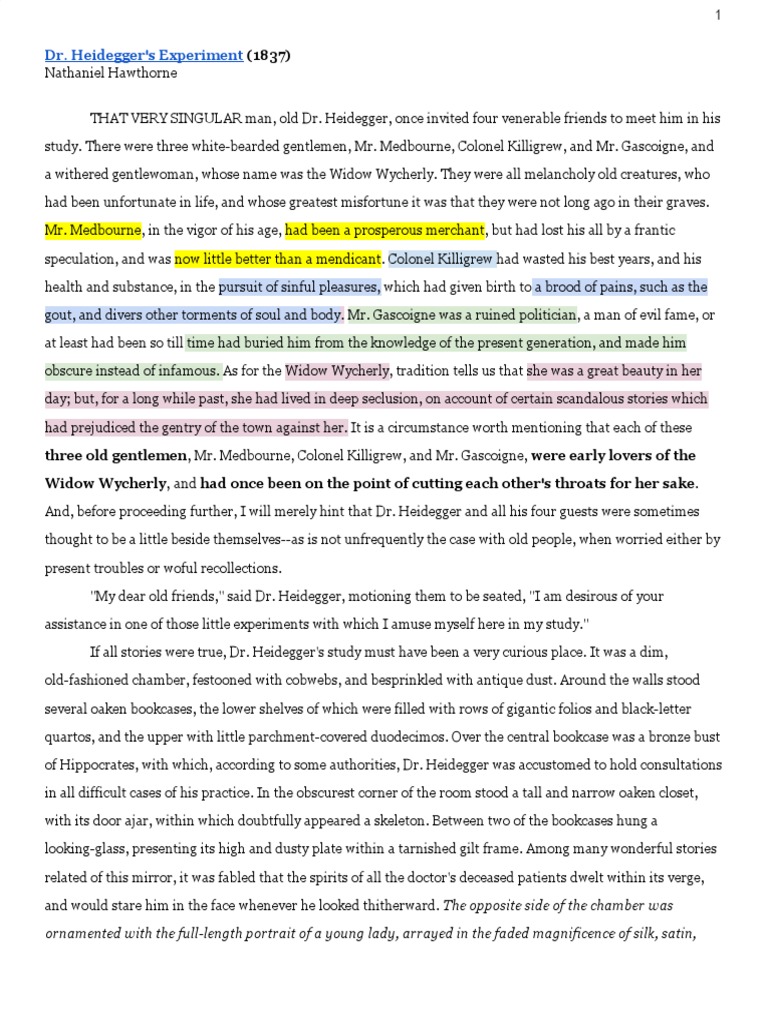 Dr. Heidegger's Experiment PDF | PDF | Nature