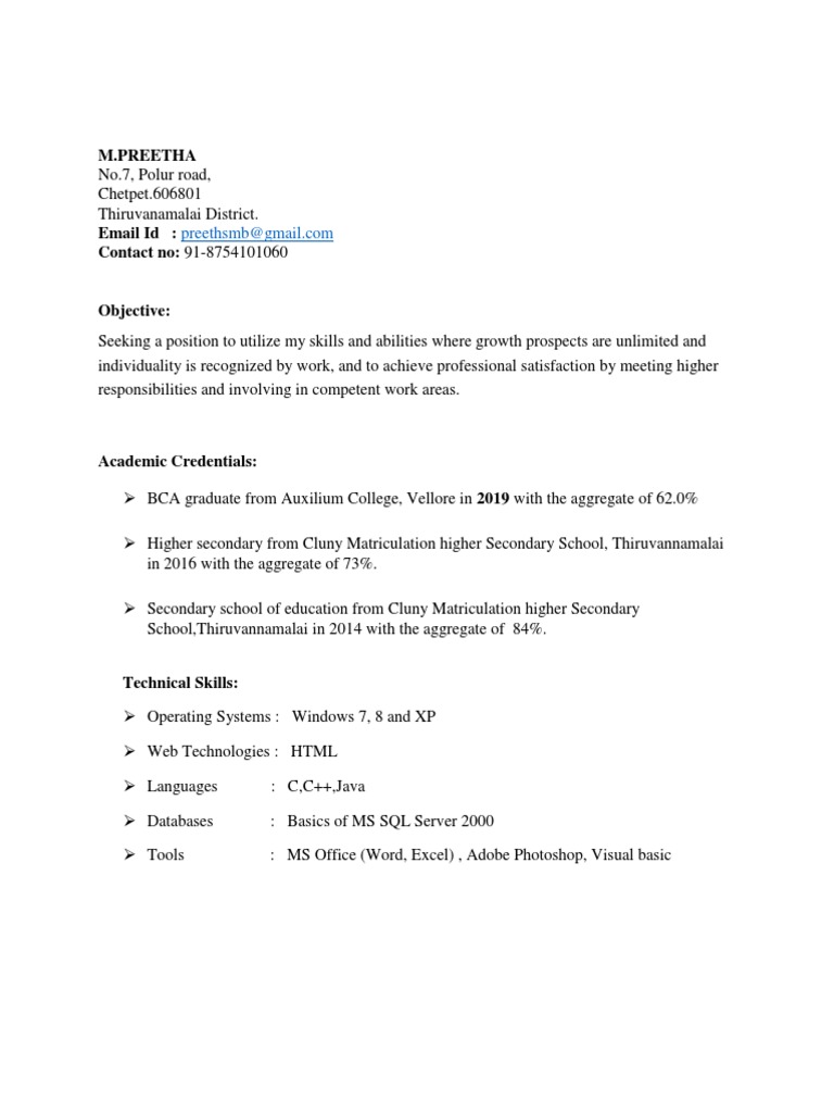 Preetha Resume | PDF | Computing | Software