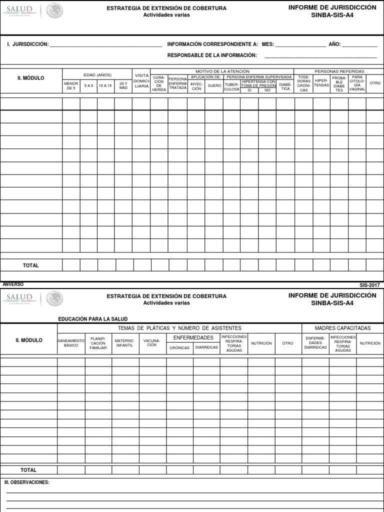 Sinba-Sis-A4 2017 | PDF | Ciencias de la Salud | Salud pública
