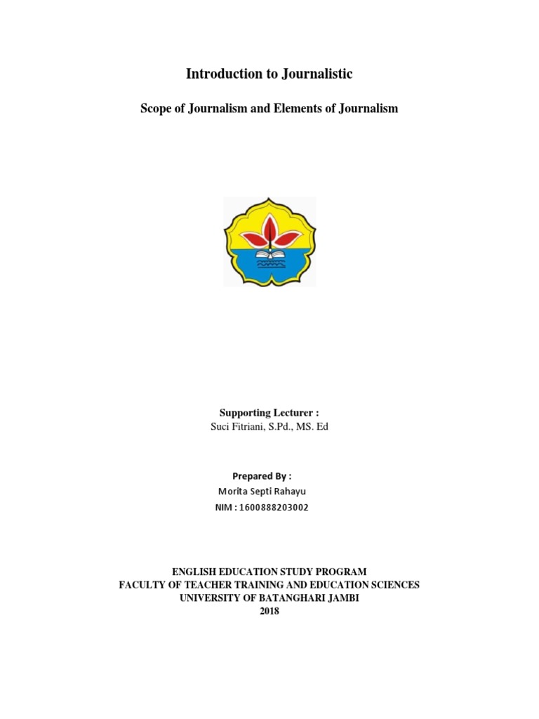 Introduction To Journalistic | PDF | Journalism | Newspapers