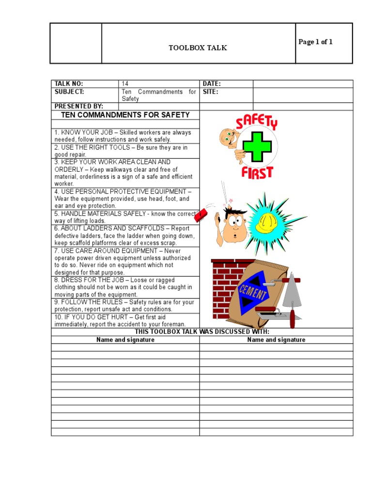 14 Ten Commandements of Safety. | PDF