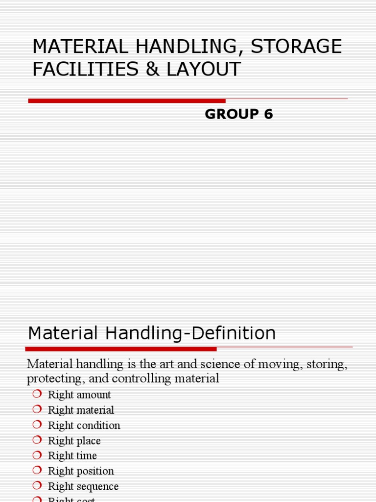 Material Handling Storage Facilities & Layout | PDF | Crane (Machine ...