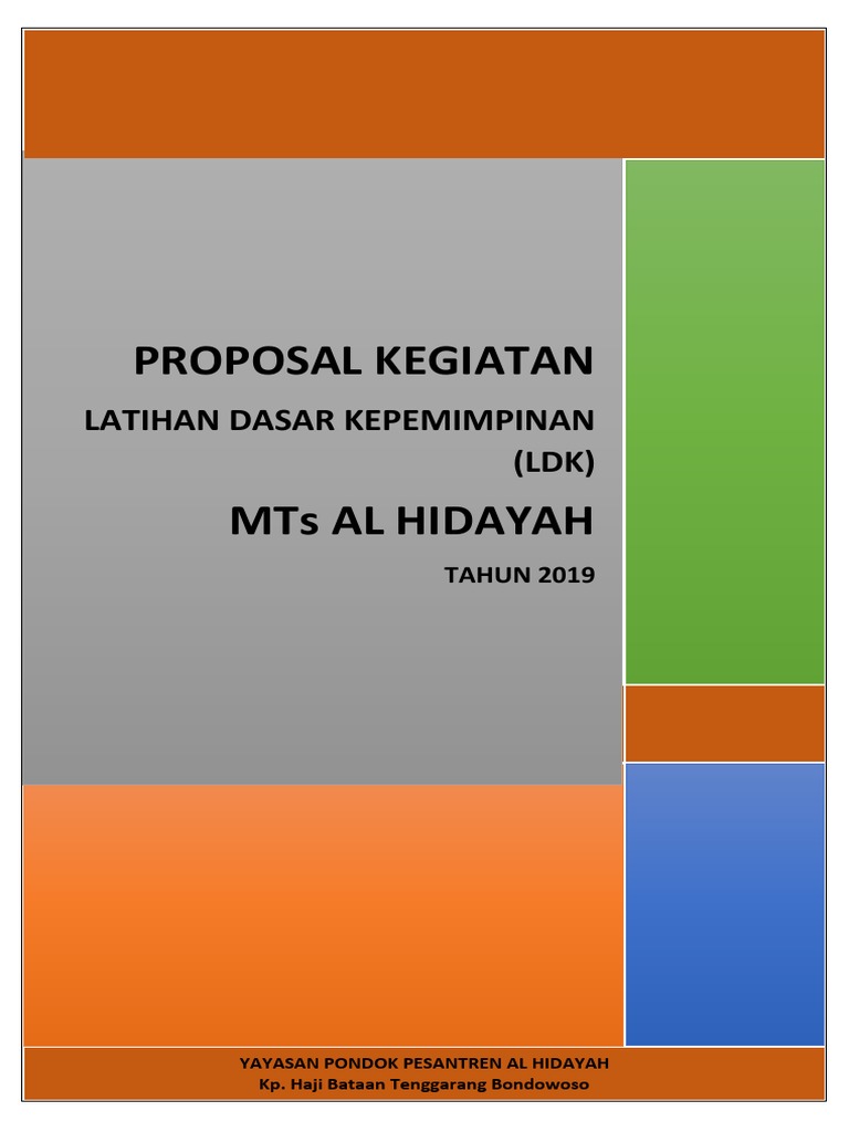 Proposal LDK MTs Al Hidayah 2019 | PDF | Bisnis | Pengelolaan Keuangan ...