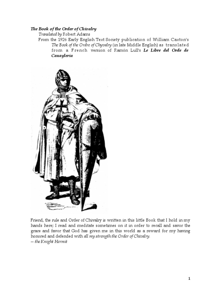 The Book of The Order of Chivalry by Ram | PDF | Knight | Chivalry
