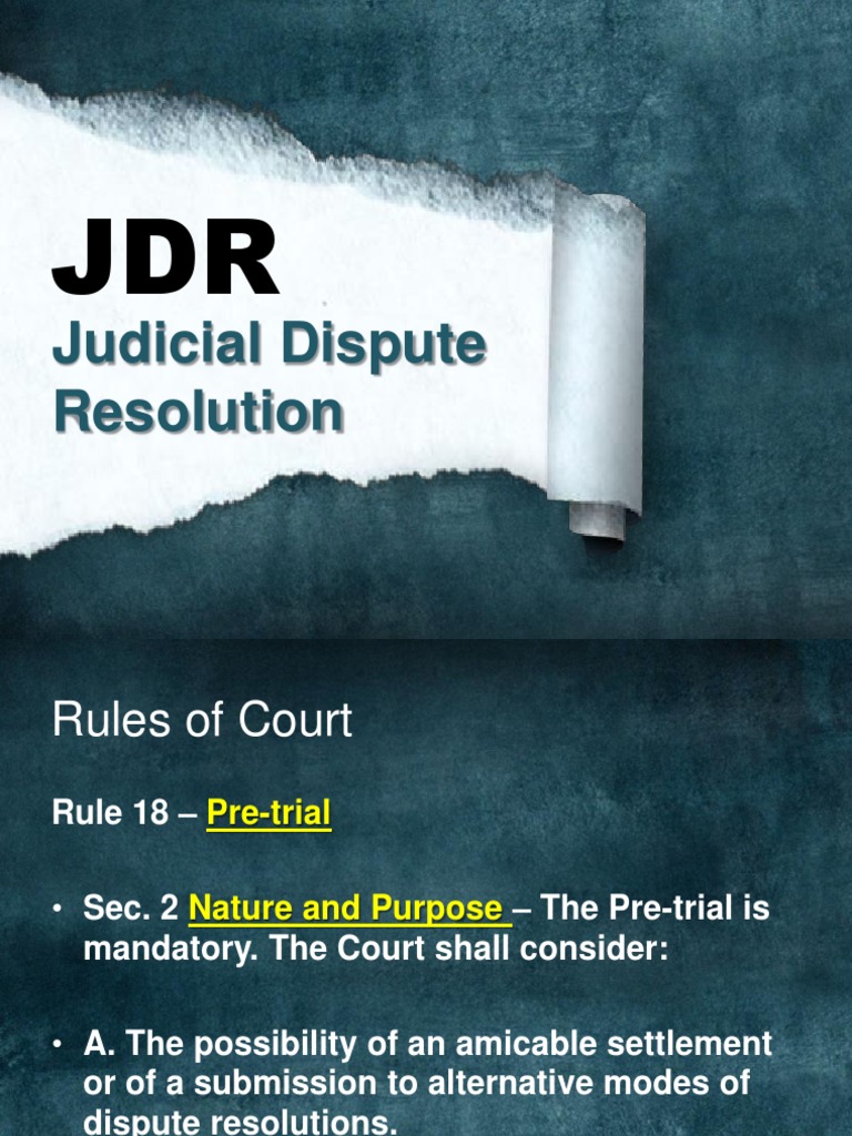 04 Judicial Dispute Resolution | PDF | Settlement (Litigation ...