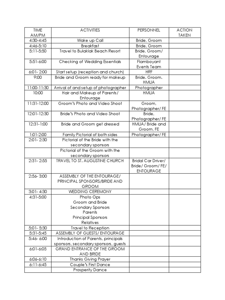 Tentative April 13 Programme | PDF | Bride | Rituals