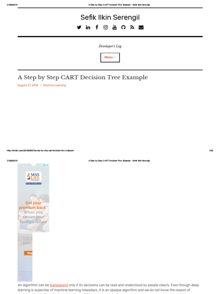 Step-by-Step CART Decision Tree Guide | PDF | Algorithms And Data ...