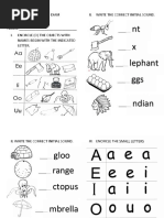 First Quarter Exam Kindergarten | PDF