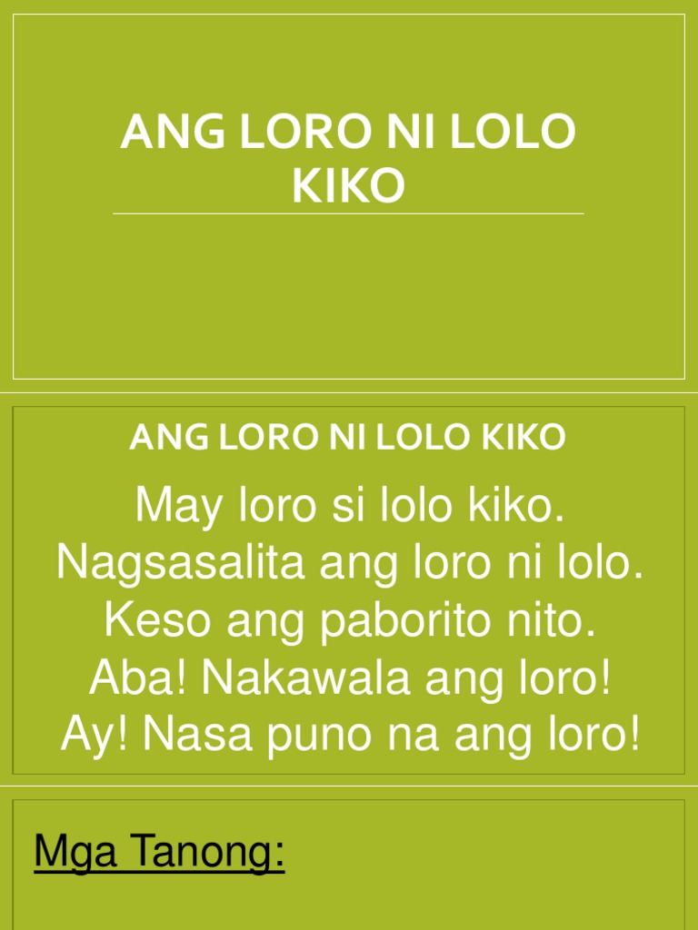 Ang Loro Ni Lolo Kiko | PDF