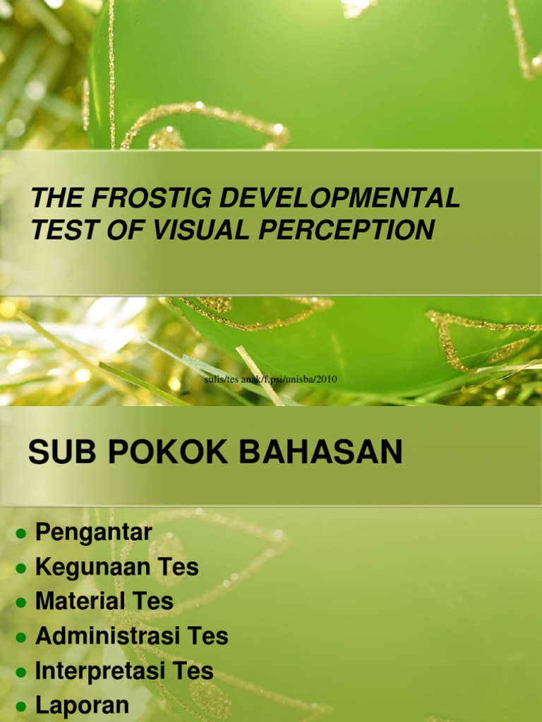 Tes Frostig untuk Persepsi Visual Anak | PDF