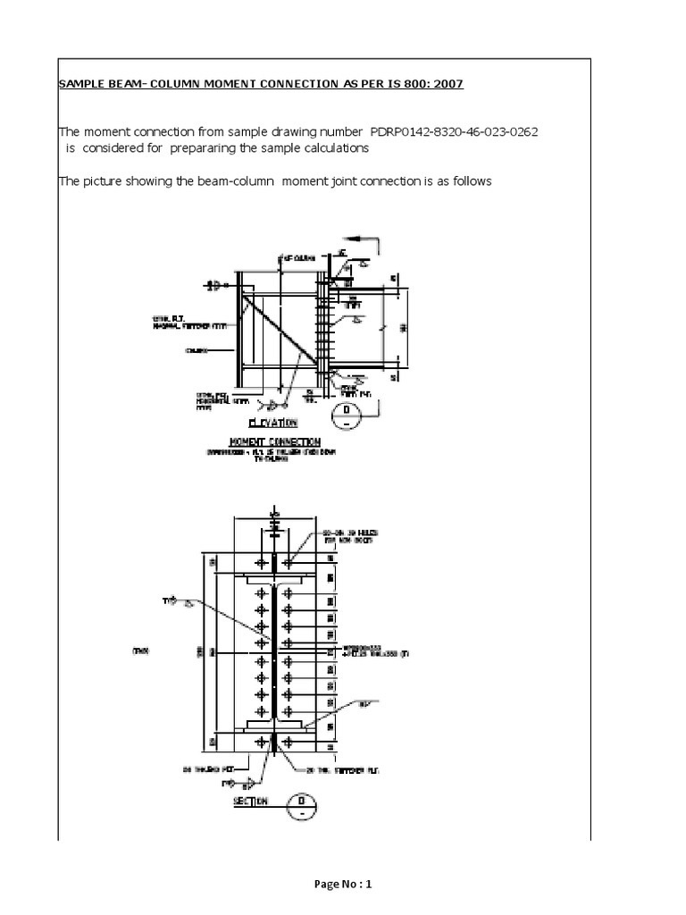 Beam-Column Moment Connection | PDF | Beam (Structure) | Screw