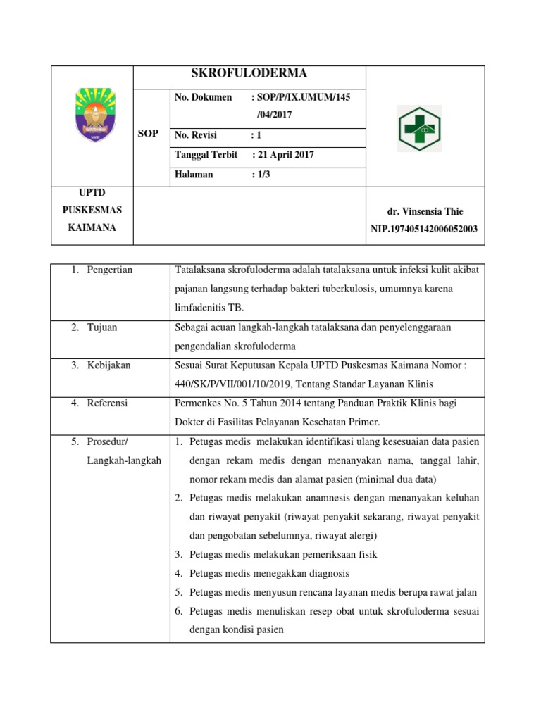 Skrofuloderma Tatalaksana | PDF