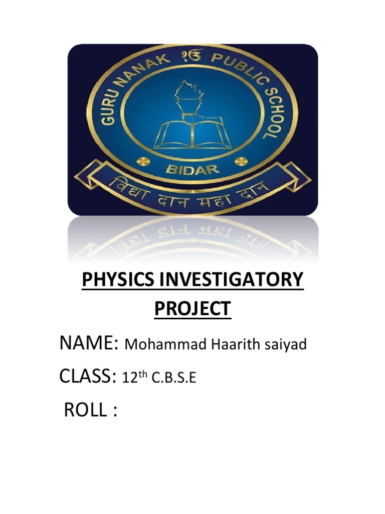 Physics Investigatory Project | PDF
