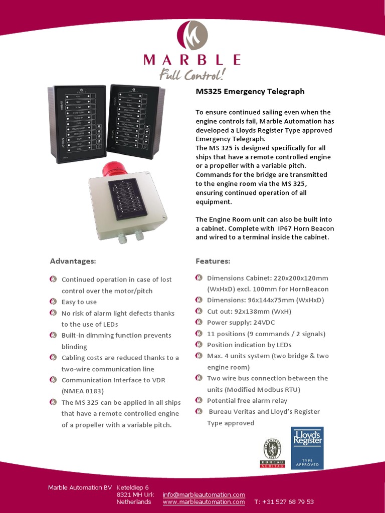 MS325 Emergency Telegraph Brochure | PDF | Information And ...