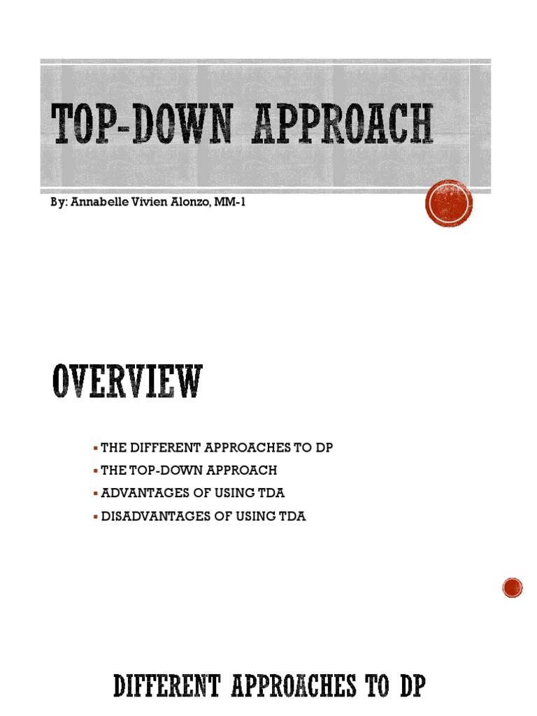 Top Down Approach | PDF | Top Down And Bottom Up Design | Psychological ...