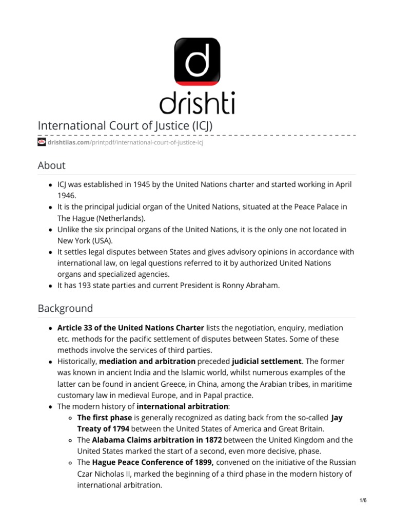 International Court of Justice Icj | PDF | Courts | Government Institutions