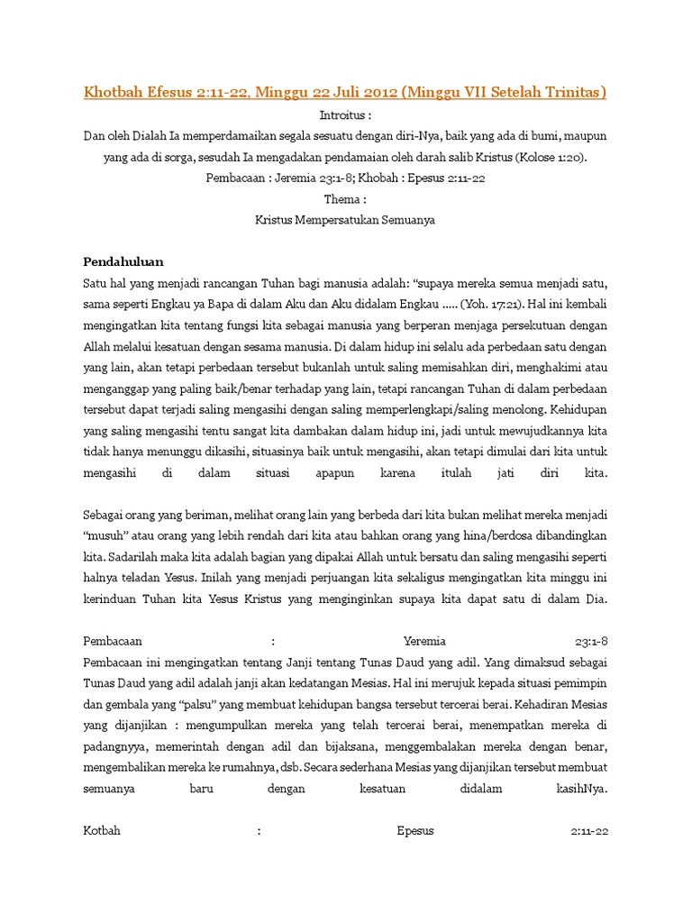 Khotbah Efesus 2 | PDF