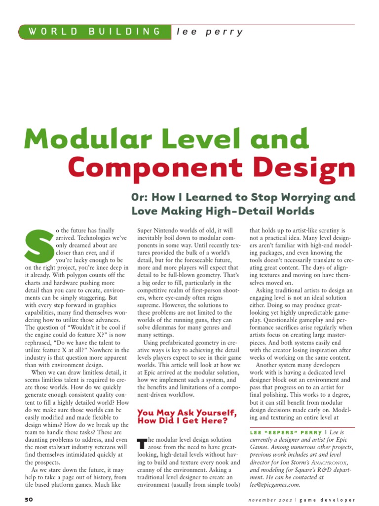 Modular Level Design | PDF | Modularity | Design