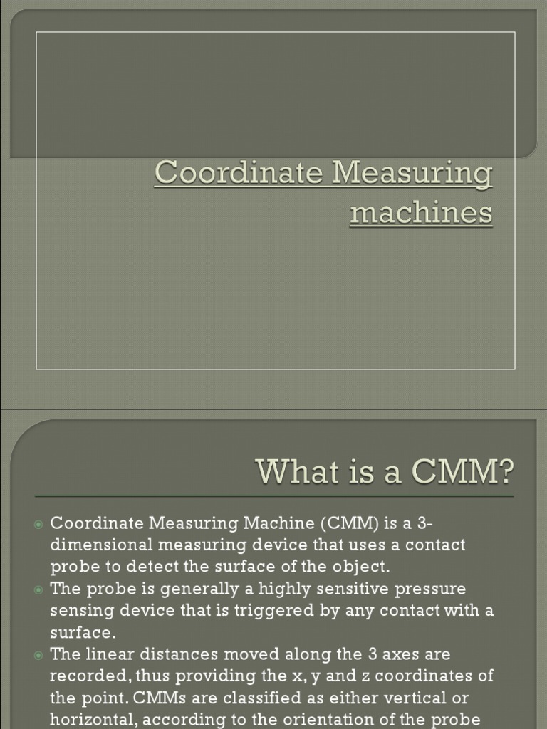 CMM | Download Free PDF | Engineering | Applied And Interdisciplinary ...