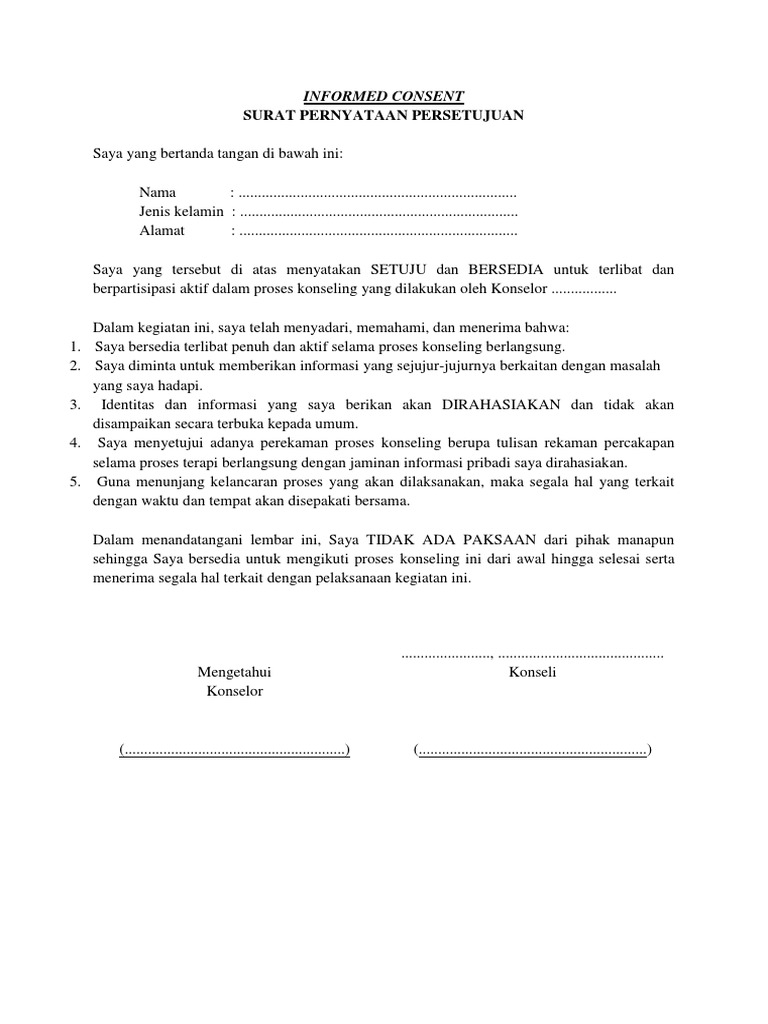 Contoh Informed Consent | PDF