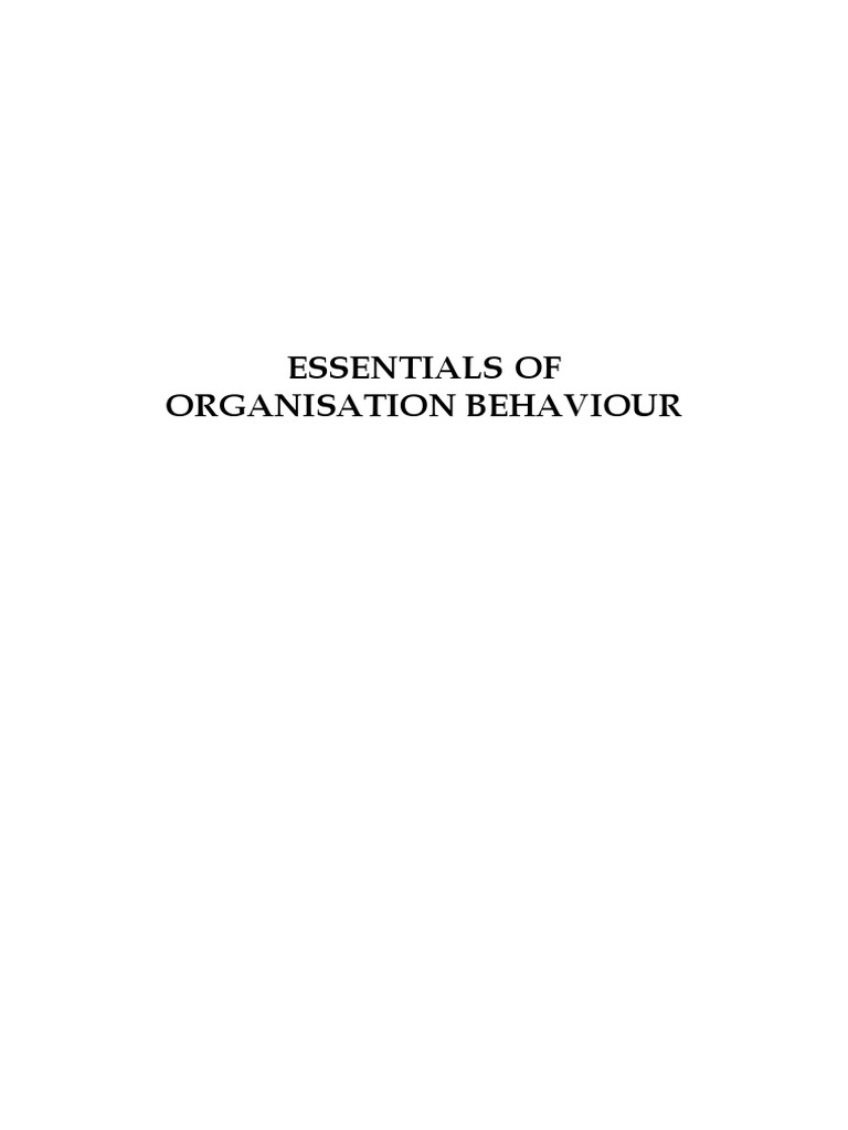 Organisation Behaviour PDF | PDF | Organizational Behavior | Leadership