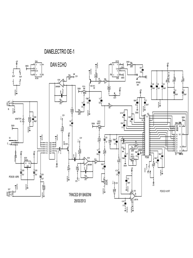 Danelectro DE-1 Echo Circuit Schematic | PDF