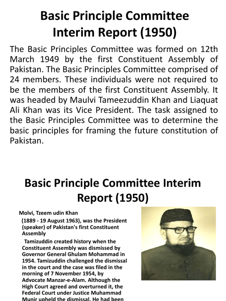 Basic Principle Committee Interim Report 1950 | PDF | Government ...