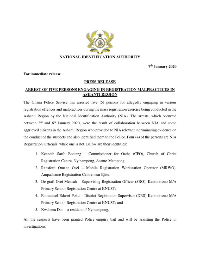 NIA Boss Wants Some Staff Fired | PDF | Government And Personhood ...