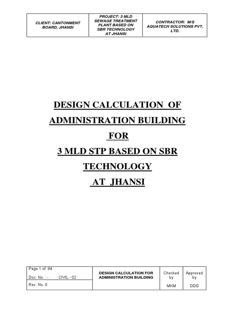 ADMIN BLDG - Design Calculations PDF | PDF | Mechanical Engineering | Architectural Design