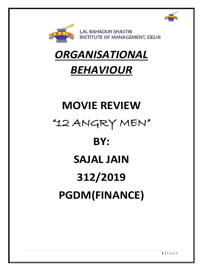 312 - 12 Angry Men | PDF | Conformity | Social Psychology