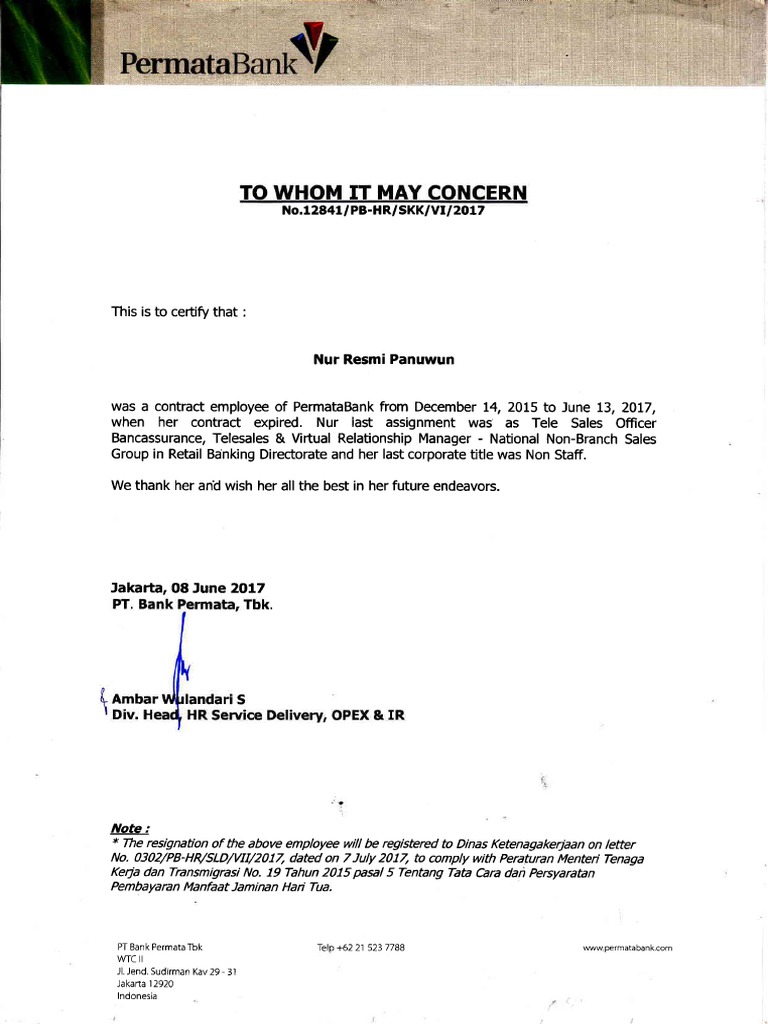 Permata Bank KK KTP PDF | PDF | Financial Services Companies | Banks