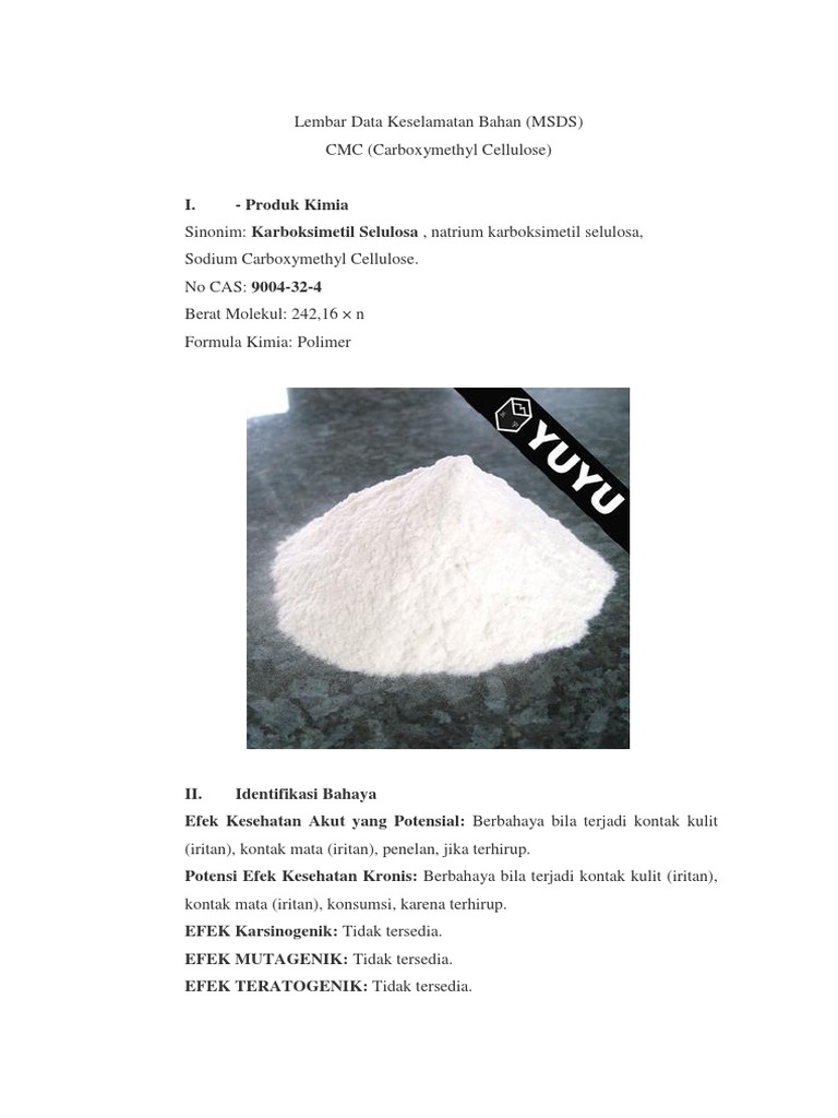 MSDS CMC & Gliserin | PDF | Kesehatan Holistik