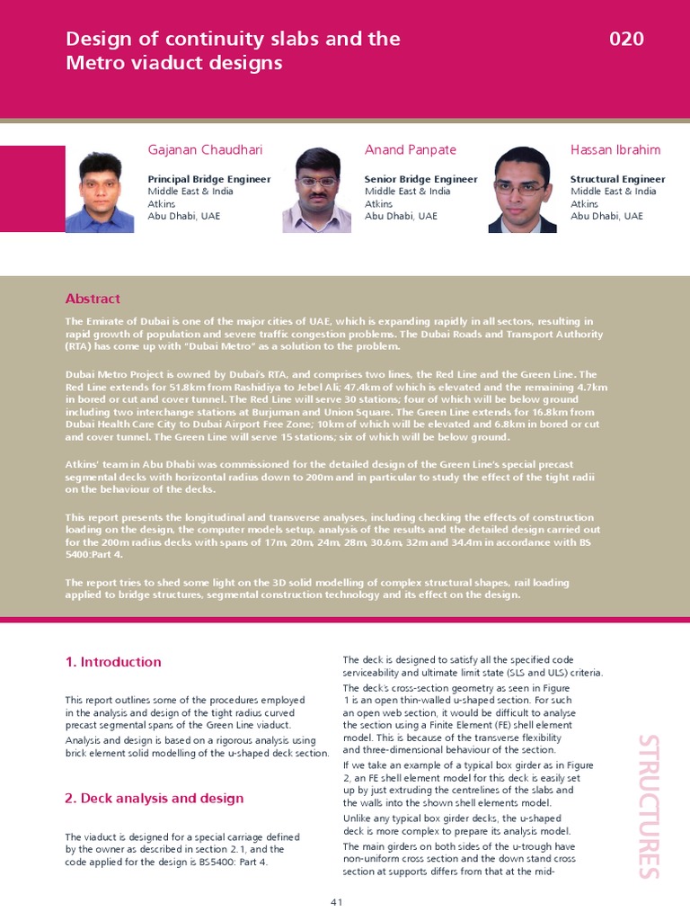 Design of Continuity Slabs and The Metro Viaduct Designs PDF | PDF ...
