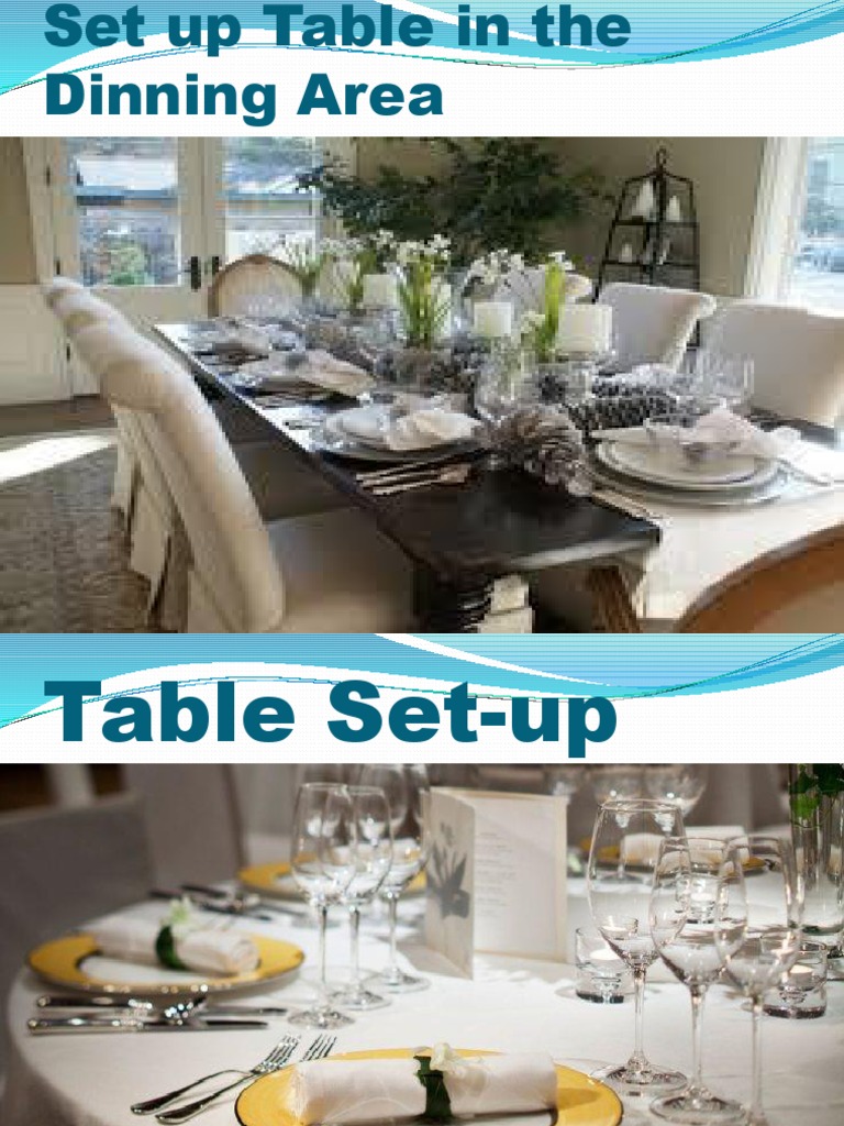 Set Up Table in The Dinning Area | PDF | Tableware | Restaurants