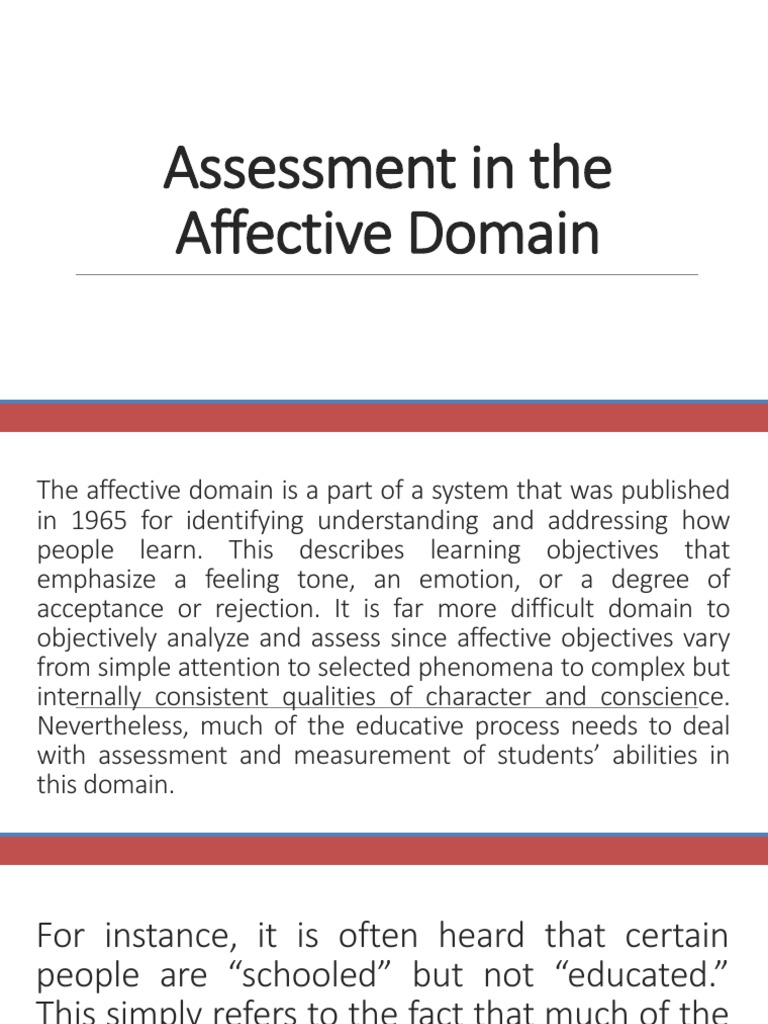 Affective Domain Assessment Strategies | PDF | Motivation | Motivational