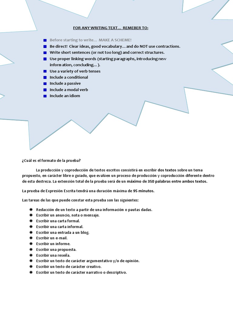 TIPS For Writing - B2 | PDF | Estudios de idiomas extranjeros | Ficción ...