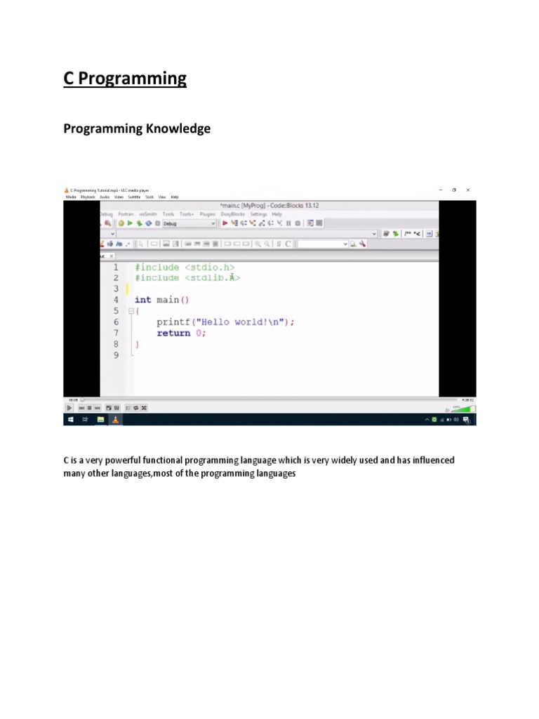 C Programming Pdf C Programming Language Control Flow