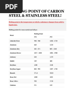 Metal Melting Point Chart | PDF | Metals | Silver