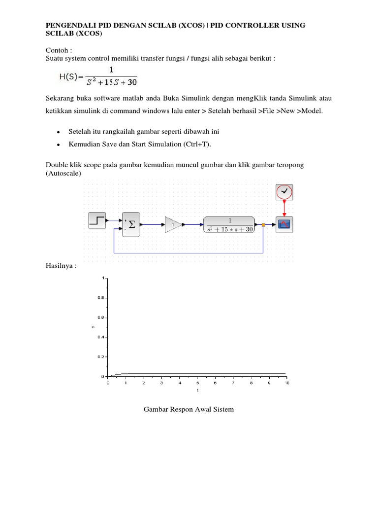 Pengendali Pid Dengan Scilab | PDF