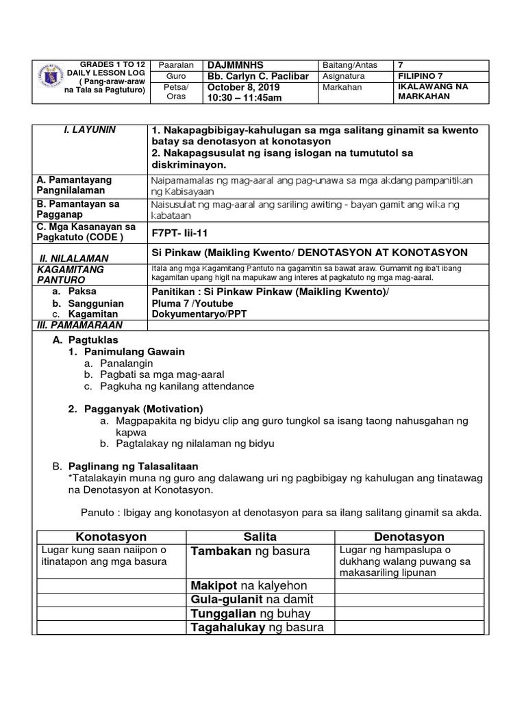 DLP - 2nd Cot-2019 | PDF